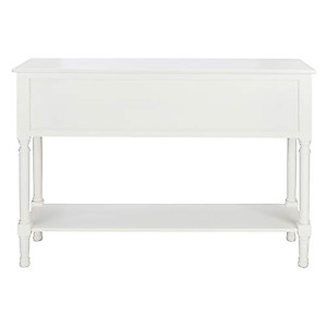 Safavieh Home Collection Haines White 4-Drawer Bottom Shelf Console Table