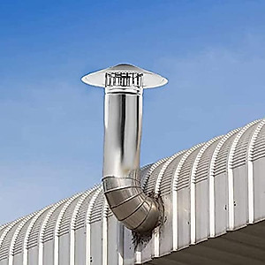 HOFFTI Stainless Steel Chimney Cap, Roof Windproof Rain Cap Mushroom Shaped Hood Kitchen Hood Exhaust Pipe Smoke Cap, Anti Downdraught Bird Guard Top Chimney Cowl Cap (Size : 125mm)