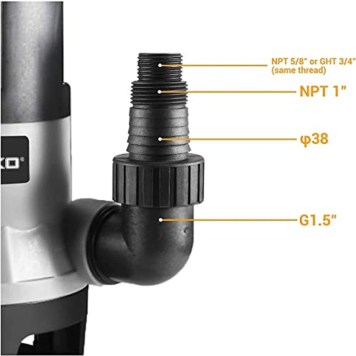 DEKOPRO Sump Pump 1HP 3302GPH 750W Submersible Clean/Dirty Water Pump with 16-Foot Cord for Pool, Pond, Tub, Garden and Irrigation