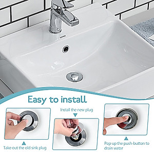 MEIUOAE Bathroom Sink Stopper，pop up Sink Drain Stopper，Bounce Washbasin Sink Stopper， for 1.1~1.5 in Drain Holes, Wash Basin Drain Filter ，Bathroom Sink Drain Stopper (Silver)
