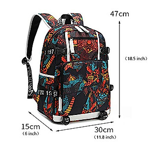 YUNZYUN Basketball Player J-ordan Multifunction Backpack Travel Laptop Fans Multicolor bag For Men Women (Red - 3)