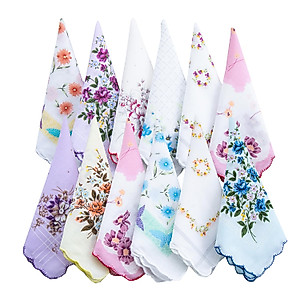 La closure Women's 100% Cotton Handkerchiefs Print Floral Handkerchief Assorted Pack