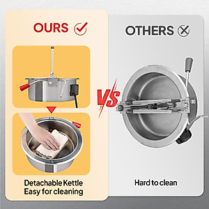 ROVSUN Commercial Popcorn Machine Movie Theater Style with 16 Ounce Kettle, Countertop Popcorn Maker Machine w/Stainless Steel Scoop, Oil Spoon & 3 Popcorn Cups (Red)