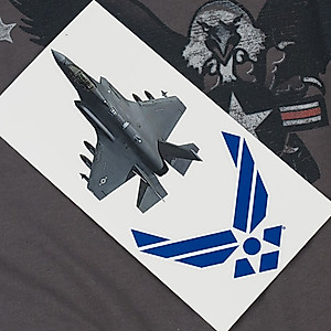Popfunk U.S. Air Force Vintage Eagle T Shirt & Stickers (Large, Charcoal)