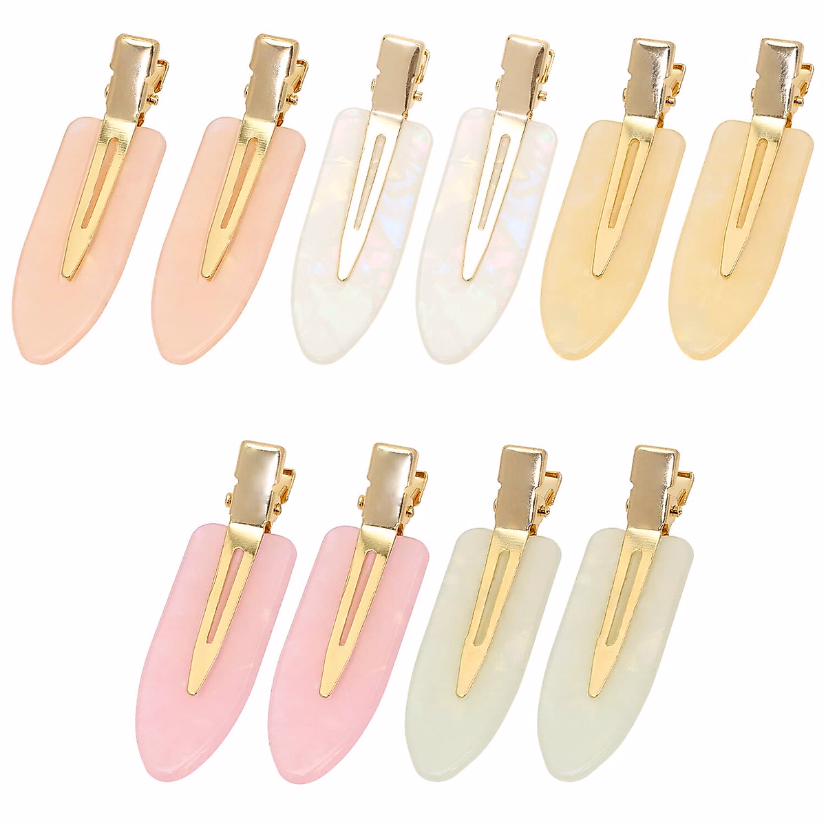 Mini Skater 10Pcs 2.4"No Crease Hair Clip No Bend Hair Clips Flat Duckbill Hair Barrette for Hair Styling and Makeup Application,Gradient Color