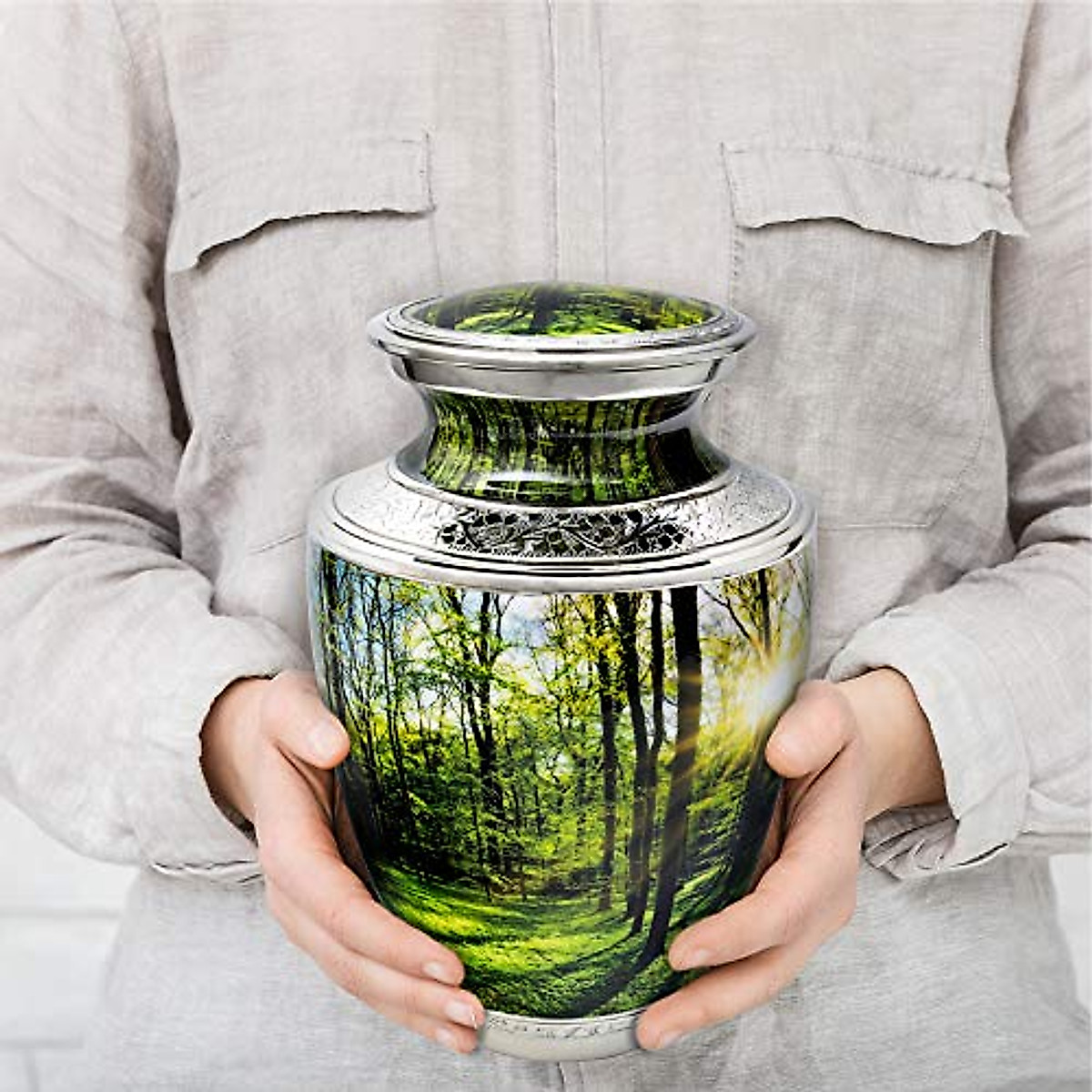 Peaceful Forest Urns for Ashes Adult Male. Cremation urns for Human Ashes Adult Female. Decorative urn for Human Ashes by Restaall