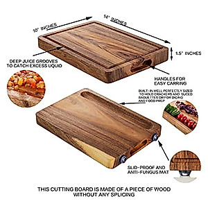 GENIGW Whole Piece Acacia Wood Cutting Board Solid Wood Rootstock Chopping board for kitchen Table Slicing Vegetables Kitchen Things