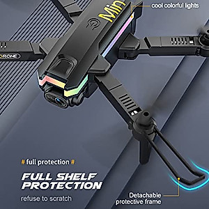 Mini Drone Rc Drones with Camera for Adults, Flying Toys with Color LED Lights, Headless Mode, Daul 4K HD Fpv Camera, 3-level Flight Speed, Drones for Kids 8-12, Rc Plane Helicopters Cool Stuff