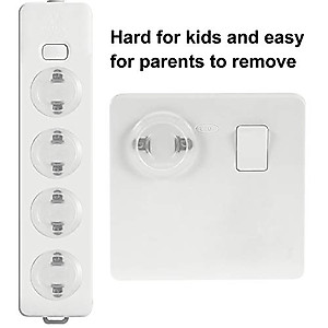 PandaEar Outlet Plug Covers(52 Pack) Clear Child Proof Electrical Protector Safety Caps with Adult Easy Release Concave Design