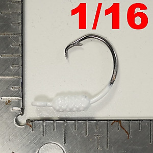 Yellowtail Snapper Weighted Circle Hook Jigs - (White) 4/0 Hook - 1/16 oz - 25 Pack