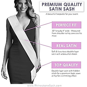 50th Birthday Sash - Premium GRADE SATIN & Real CRYSTAL Rhinestone It's My 50th Birthday Rose Gold & Silver Glitter Sash - Black Sash(ItsMy50Bday Gltr) BLK