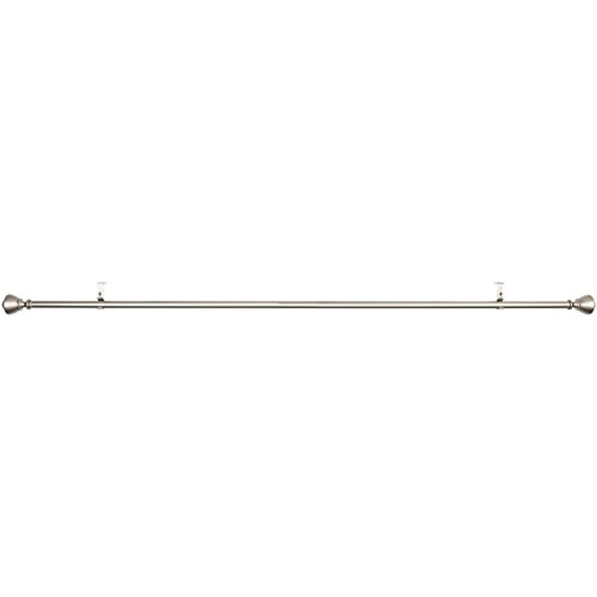 Amazon Basics 1-Inch Wall Curtain Rod with Urn Finials, 72" to 144", Nickel