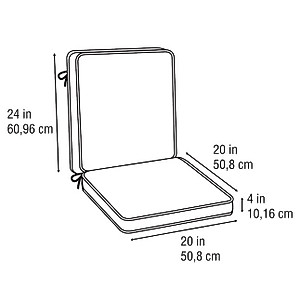 Neutral Striped High Back Replacement Cushion 24 x 20 x 4 in & 20 x 20 x 4 in (Shipped in Re-sealable Vacuum Storage Bag) for Outdoor Patio Furniture