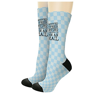 ThisWear Funny Office Gifts For Women I Survived Another Meeting That Should Have Been An Email 1-Pair Novelty Crew Socks
