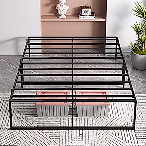 CREMORE Platform Bed Frame Twin Size13 Inch with 3 in 1 Steel Support, Heavy Duty Metal Platform Bed Frame No Box Spring Needed Mattress Foundation