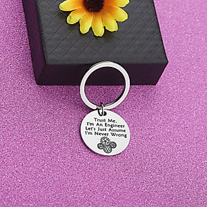LQRI Engineer Gift Engineering Gift Trust Me I'm An Engineer Keychain Engineer Gift Retiring Gift Engineering Graduation Gift