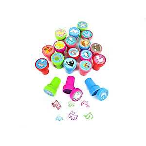 TINYMILLS 60 Pcs Animals Assorted Stampers for Kids with 60 Different Designs Party Favor Goodie Bag Prizes Classroom Rewards Pinata Filler Arts and Crafts for Kids