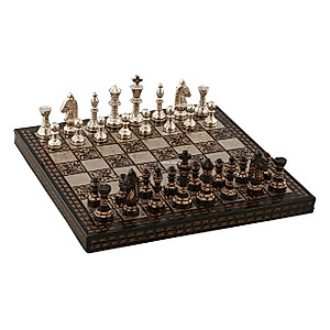 Luxury & Decorative Premium Chess Board Game Set | 10 x 10 Inches | Black & Silver | Collectible & Handmade Chess Set for Professionals & Adult for Tournament/for Gifting by INDUS LIVING