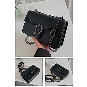 DLLTEC Crossbody Satchel Handbag for Women Snake Print Clutch Purses Cross Body Evening Handbag Chain Strap Shoulder Satchel