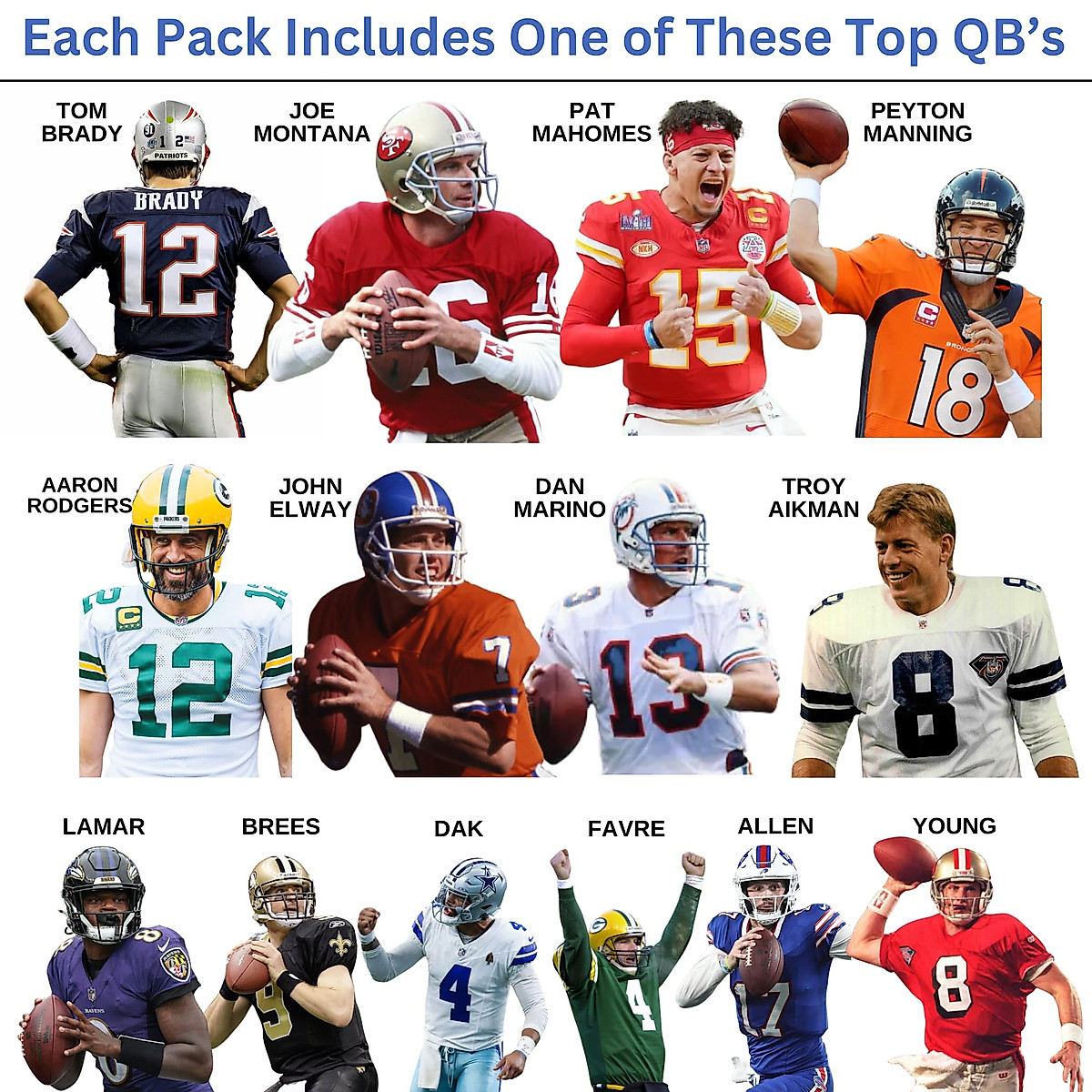 ONLY MINT Ultimate Quarterback Guaranteed NFL Card All-Time Legend or Superstar Graded 8-10 Mint Football Card | Top QB in Each Mystery Pack | Grades by PSA BGS SGC CGC | Blind Bag Contains 1 NFL Card