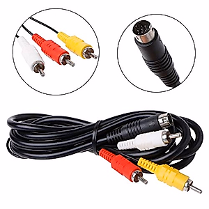 1.8m 9-Pin Audio Video to RCA AV Cable Connection Cord for Sega 2/3