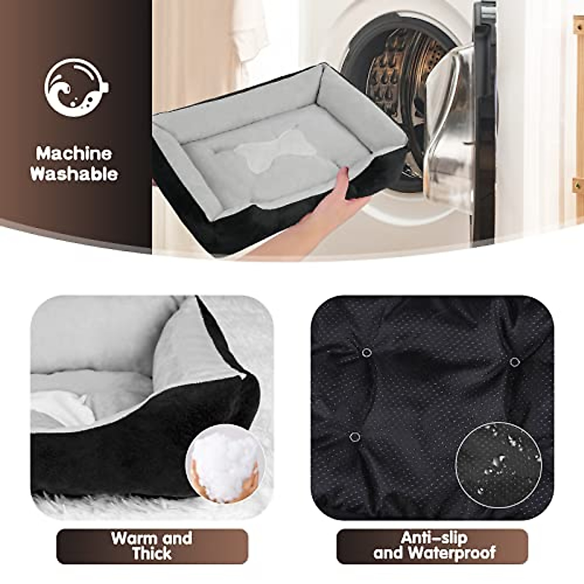 SENNAUX Small Dog Bed Mat, Polypropylene Material, 17.7in x 11.8in x 6in, Non-Slip Bottom