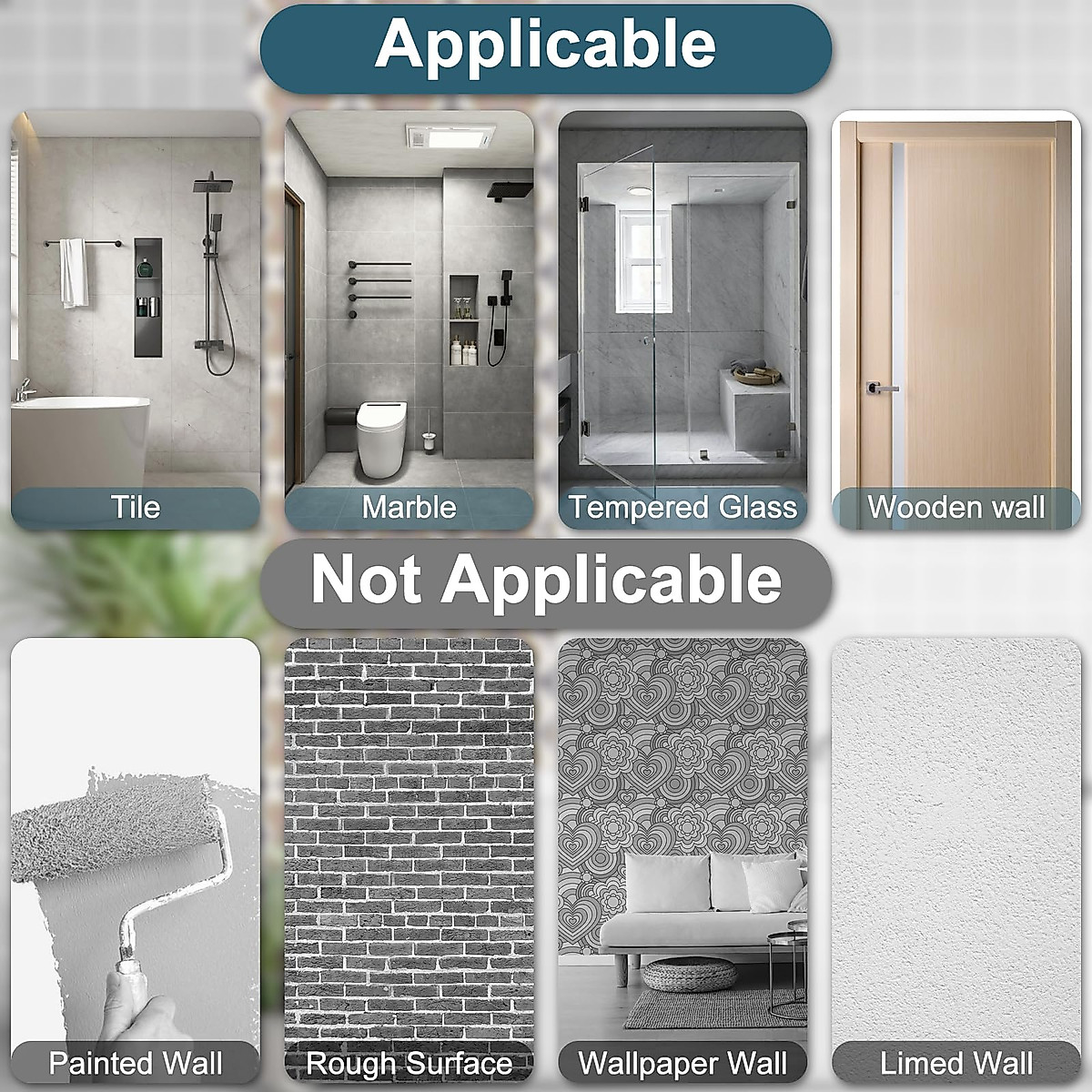 20pcs Shower Caddy Adhesive Replacement, Strong Adhesive for Shower Caddy Sticker, Shower Caddy Adhesive No Drilling for Corner Shelf Basket, Bathroom Storage Shelves, Kitchen Racks and Soap Holder