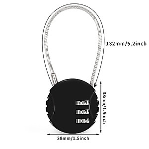 3 Pack Small Combination Lock, 3 Digit Luggage Locks Locker Lock, Resettable Digit Padlock for Gym, Luggage, Outdoor Fence, Case(Black, Silver, Blue)