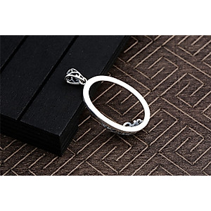 Great Beads Pendant Blank (20x29mm Oval Blank) Antique Style Thai Sterling Silver Oval Cabochon Pendant Setting P306B