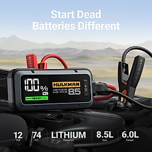 HULKMAN Alpha85S -40℉ Start Tech Jump Starter 2000 Amp 20000mAh Car Starter with 65W Speed Charge Lithium Portable Car Battery Booster Pack for up to 8.5L Gas and 6L Diesel Engines
