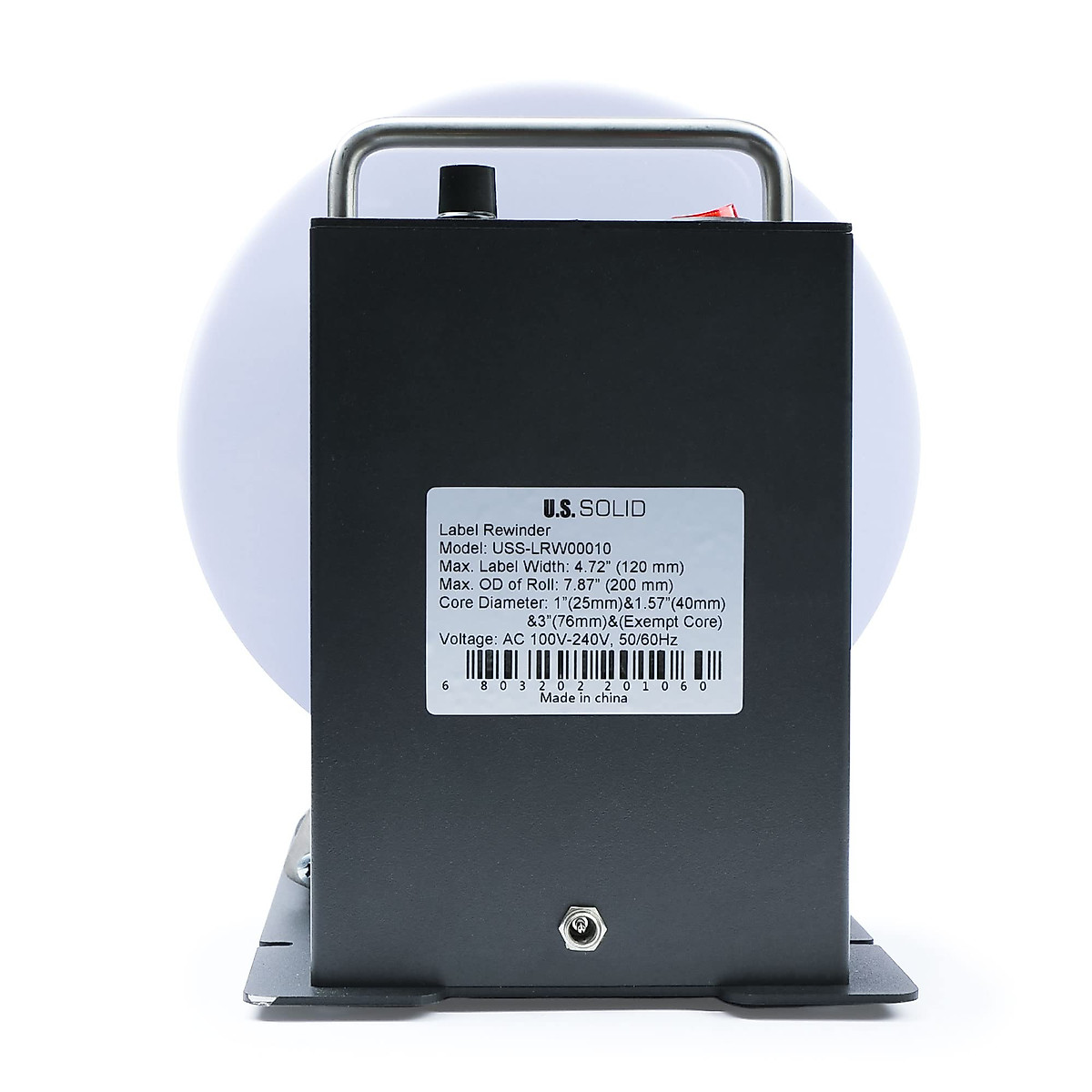 U.S. Solid Automatic Label Rewinder Machine, 1"/1.5"/3" Core Holder, Max Label Width 4.72", Bidirectional Rewinding