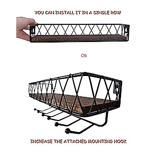 Molaxhome Wall Mounted Storage Shelves,Easy to Mount Wall Wooden Floating Shelf for Bedroom,Farmhouse,Living Room,Bathroom,Kitchen,Office and More DC1A611 (Brown, W4.9xL13.7)