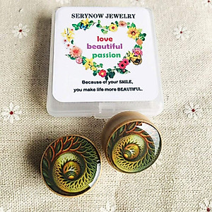 SERYNOW Wood Ear Gauges Plugs And Tunnels 8mm-25m Ear Stretcher Expander Saddle Plug Piercing Jewelry (00g (10mm))