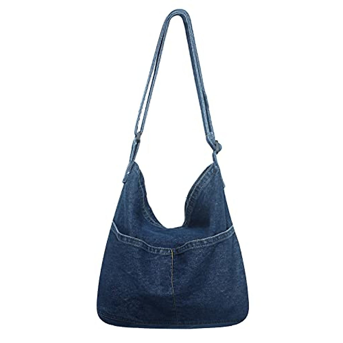AIEOE Denim Hobo Bags for Women Handbags School Vintage Messenger Bag Jean Backpack Aesthetic Crossbody Tote Navy Blue