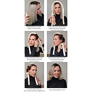 NUXARO TikTok Satin Heatless Hair Curler Headband for Long and Medium Hair Will Create Beautiful Curls the Set Includes a Curling Rod Wave with 2 Hair Ties and 1 Claw Clip (Blue)