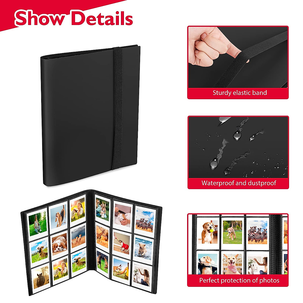432 Pockets Photo Albums for Polaroid Mini Camera, Fujifilm Instax Mini Camera, for Fujifilm Instax Mini 11 12 9 8 7+ Instant Camera (Black)