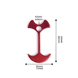 AVESON Pack of 5 Aluminum Alloy Anchor Shape Deck Plank Board Tent Stakes Wind Rope Hook Cord Buckle Tent Pegs with Carabiners for Outdoor Camping Hiking, 2.6" Long