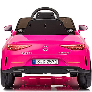 Bopilon Kids Electric Ride on Car with Remote Control, 12V Licensed Mercedes Benz Kids Car Battery Powered Electric Vehicles Toy Car, Adjustable Speed, Safety Belt, Music&LED Lights(Pink)