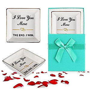 Mothers Day Gifts for Wife Gifts from Husband, Happy Anniversary - Romantic Wife Gifts for Her Wife, Best Wife Mothers Day Birthday Gifts, Ring Dish Holder, Jewelry Tray, Trinket Dish, I Love You More