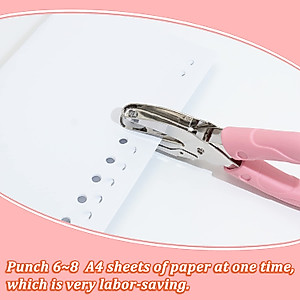 CheeMuii 3 Pieces Metal Handheld Paper Punch Single-Hole Tag Punch Set with Plastic Handle for Circle Holes for DIY Craft Tag