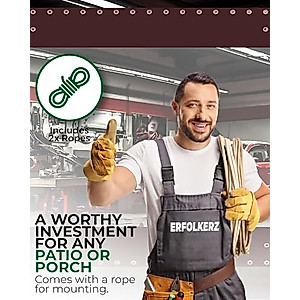 Erfolkerz 8'H x15'W Outdoor Vinyl Curtain 20oz Super Weighted Clear Vinyl Patio Enclosure,Clear Outdoor Curtains Heavy Duty Waterproof Transparent Tarp with Grommets for Patio Gazebo Balcony Pergola