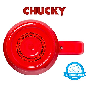 Silver Buffalo Chucky Wanna Play Stainless Steel Tumbler with Handle and Straw, Fits in Standard Cup Holder, 40 Ounces