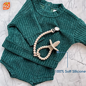 RaZbaby RaZberry Plus Baby Teether – Easy-to-Hold Toy for Front & Back Teething Relief, BerryBumps Texture for Sensory Development, Soothes Sore Gums, BPA-Free, Great Gift for Babies 3M+ – Pink