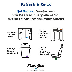 Bathroom Fresh Stool Gel Replacement Pack | 8 Piece Deodorizing Air Fragrance Variety Pack for Fresh Stool Toilet Stools