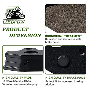 LOCOPOW Brake Pads Rhino 660 700 Front and Rear Compatible with Yamaha Rhino 660 YXR660 4x4 2004-2007 / Raptor 700 700R YFM700 2006-2012 / Rhino 450 YXR450 4x4 2006-2009