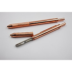 JASON YUEN 2PCS PACK 4 in 1 Multi-Function Pen 4 Colors Pen with 0.5mm Mechanical Pencil and Black/Red/Blue Ballpoint Pen in Gift Package (2PCS PACK, Rose gold)
