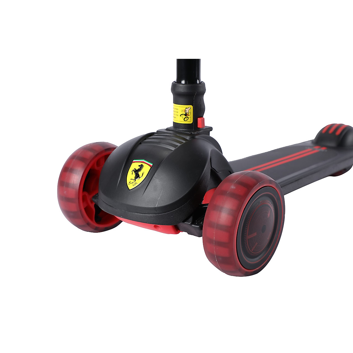 DAKOTT Ferrari Three Wheeled, Lean-to-Steer, Fold-to-Carry Italian-Designed Ferrari Scooter for Kids with Motion-Activated Light-Up Wheels for Ages 3-12 Years Old