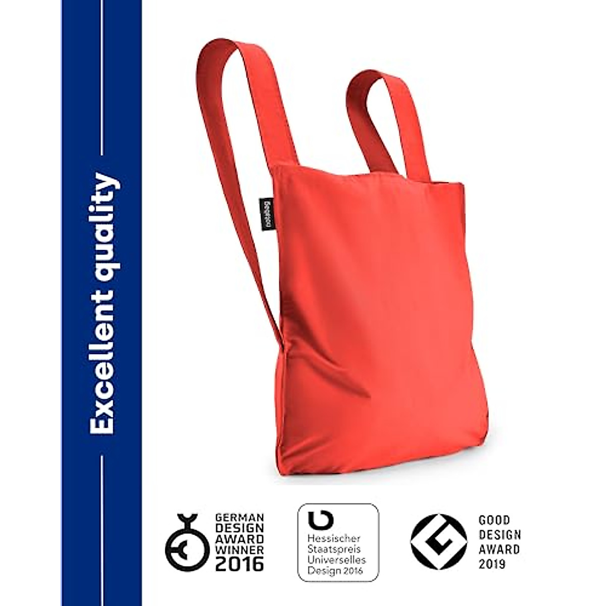 Notabag Original 2 in 1 Backpack and Bag (Red) – Backpack waterproof – reusable grocery bags foldable – clever design for more flexibility – backpack waterproof – grocery tote bag