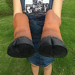 Amosfun Halloween Latex Rubber Horse Hooves Gloves Animal Glove Halloween Party Adult Costume Props (Light Brown) Party Favors