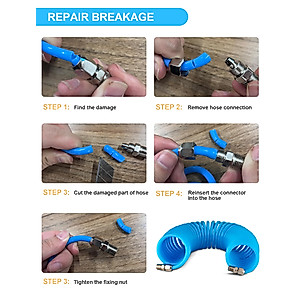 SARDVISA 22-Packs Air Compressor Accessories Kit, 25FT Upgrade Repairable Air Hose with 1/4'' NPT Air Tool Kit, Air Blow Gun/Air Chuck/Tire Gauge, Pneumatic Tool Set